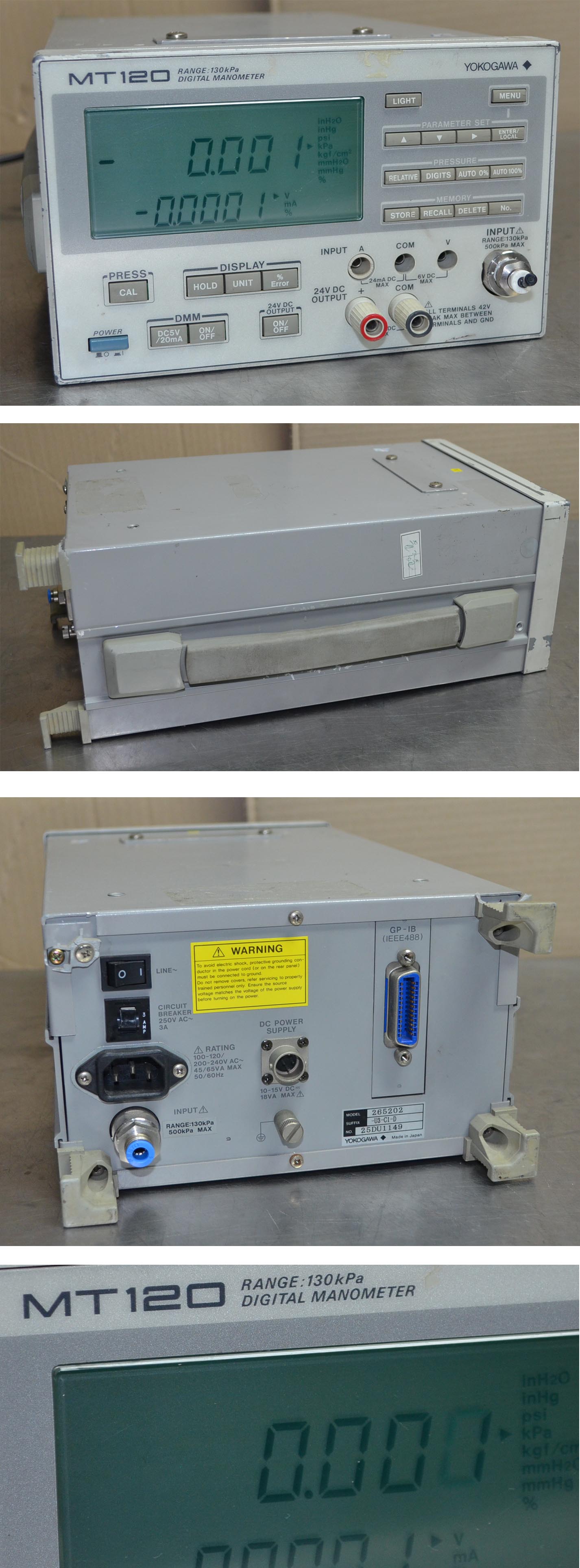YOKOGAWA MT120 Digital Manometer - 계측기-장터 - 소리전자