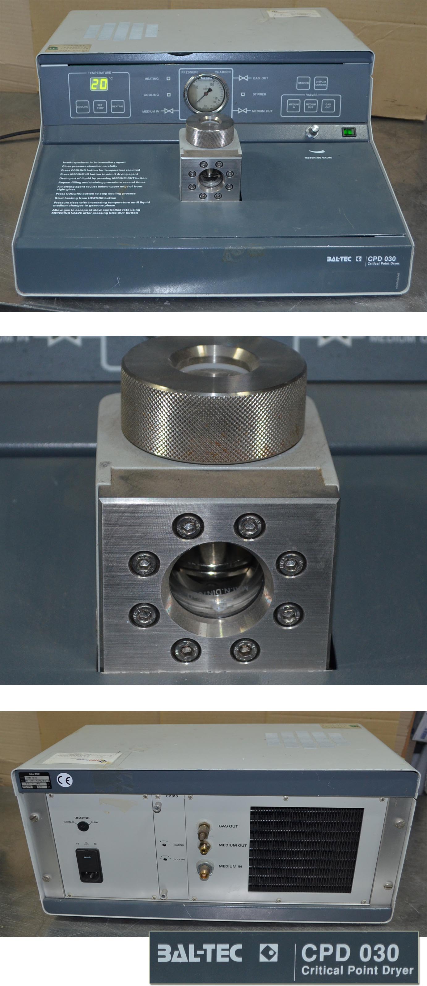 BAL-TEC CPD 030 Critical Point Dryer ★★★ - 계측기-장터 - 소리전자