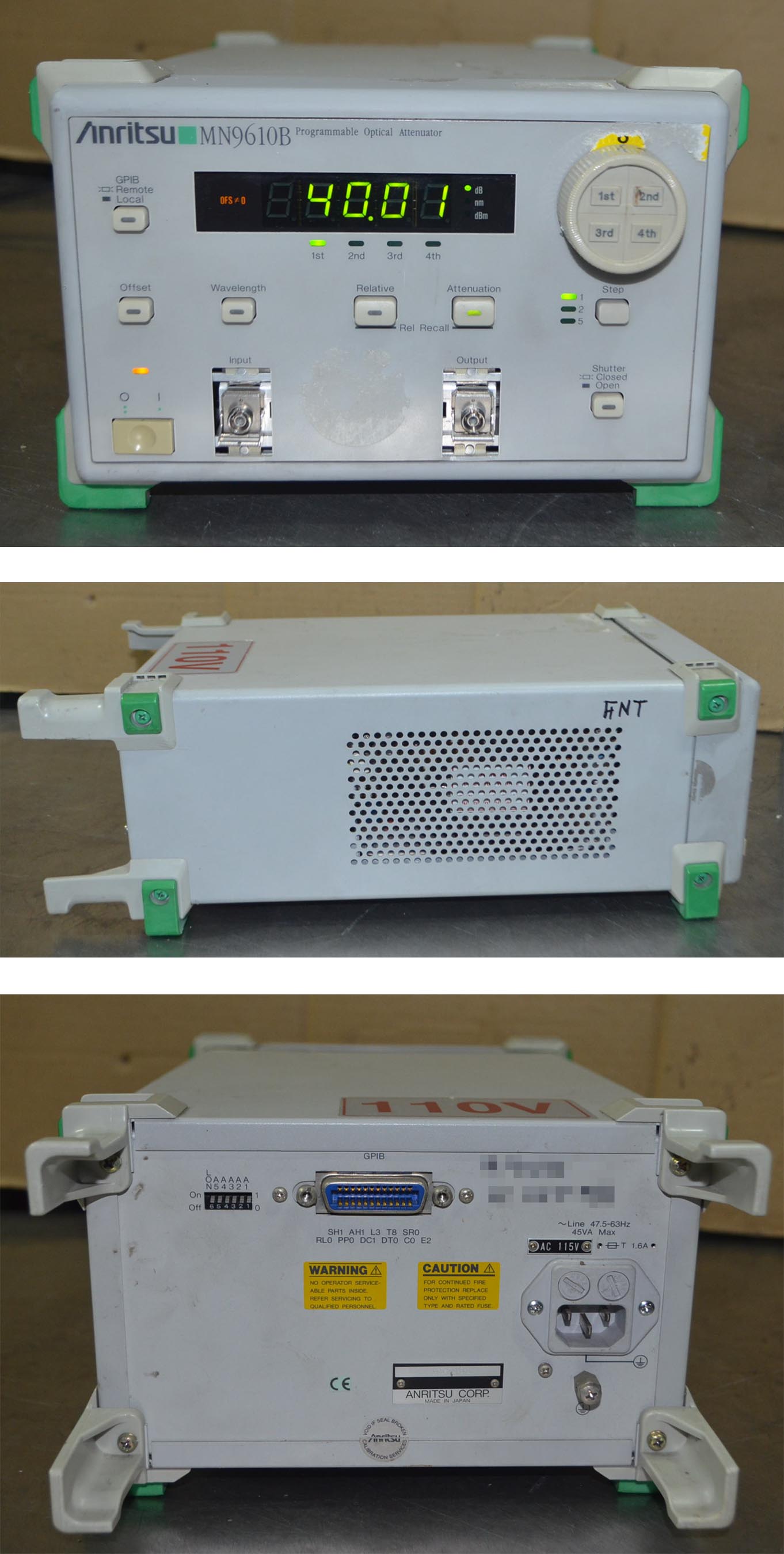 소리전자 - ★★★ Anritsu MN9610B Programmable Optical Attenuator