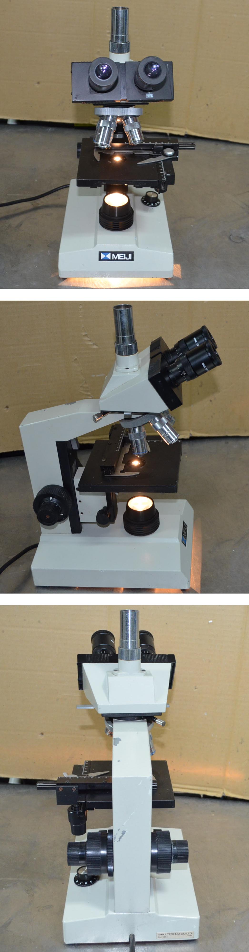 소리전자 - ★★★ 생물현미경 2대 3안 Meiji Trinocular Microscope