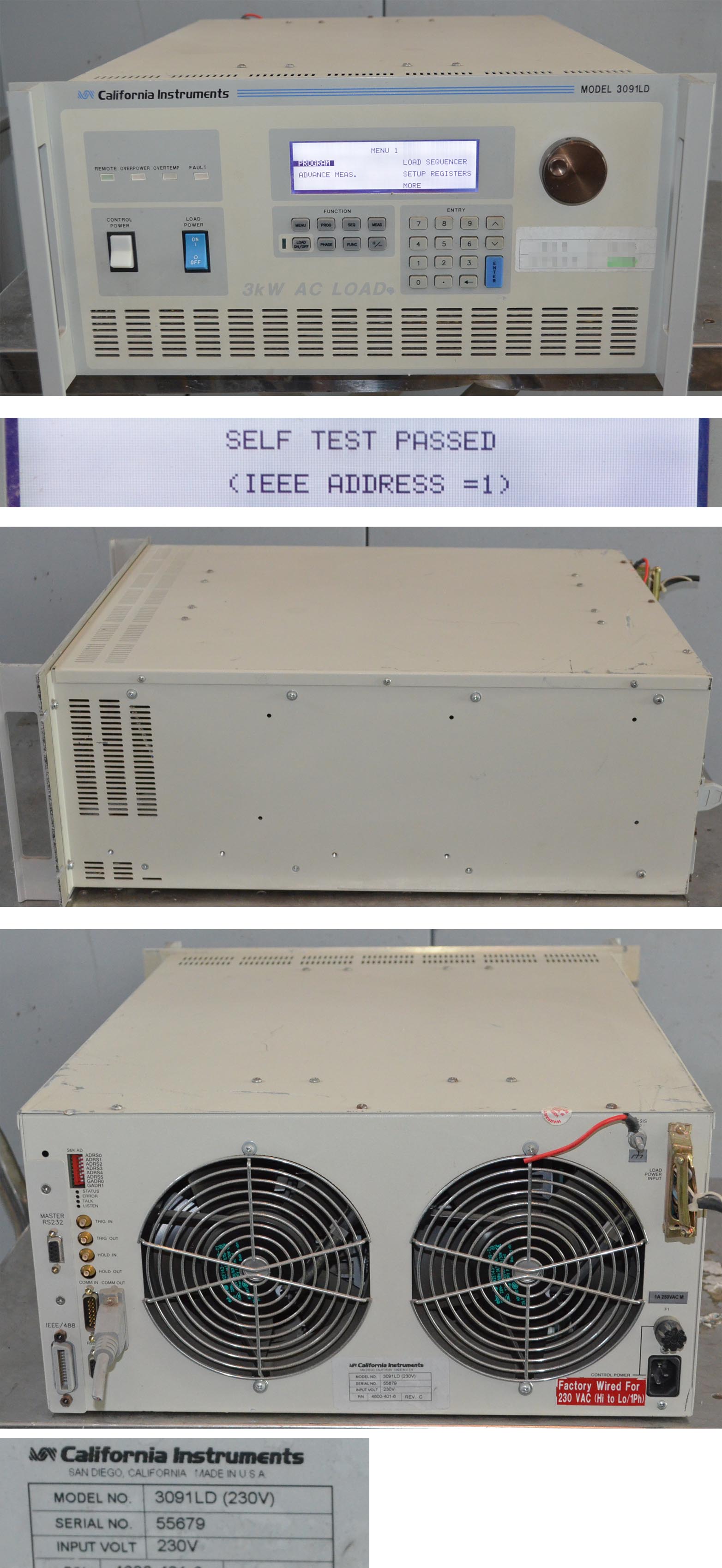 소리전자 - ★★★ California Instruments 3091LD 3kW AC LOAD