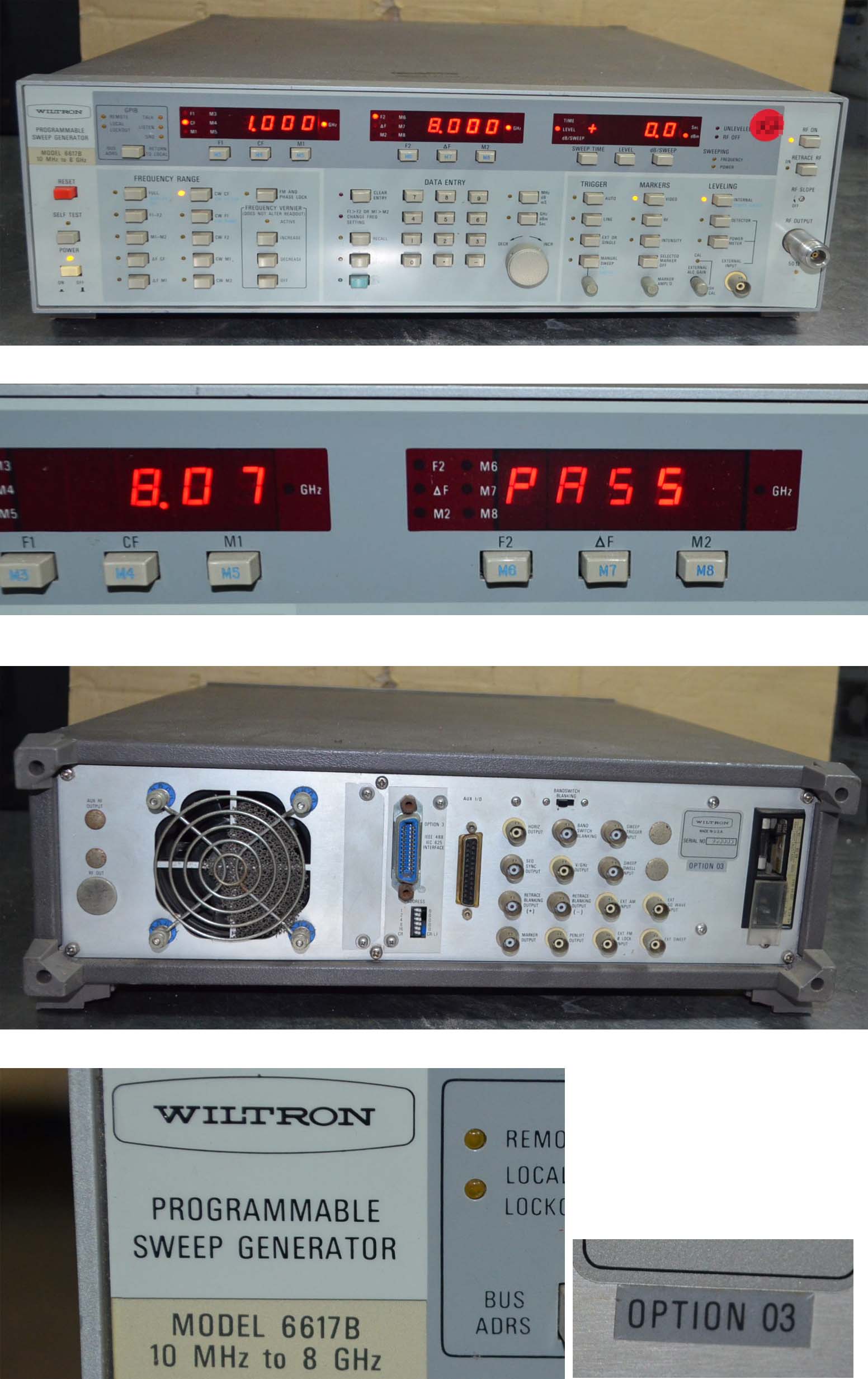 Wiltron 6617B Sweep Signal Generator 10MHz to 8GHz ★★★ - 계측기-장터 - 소리전자