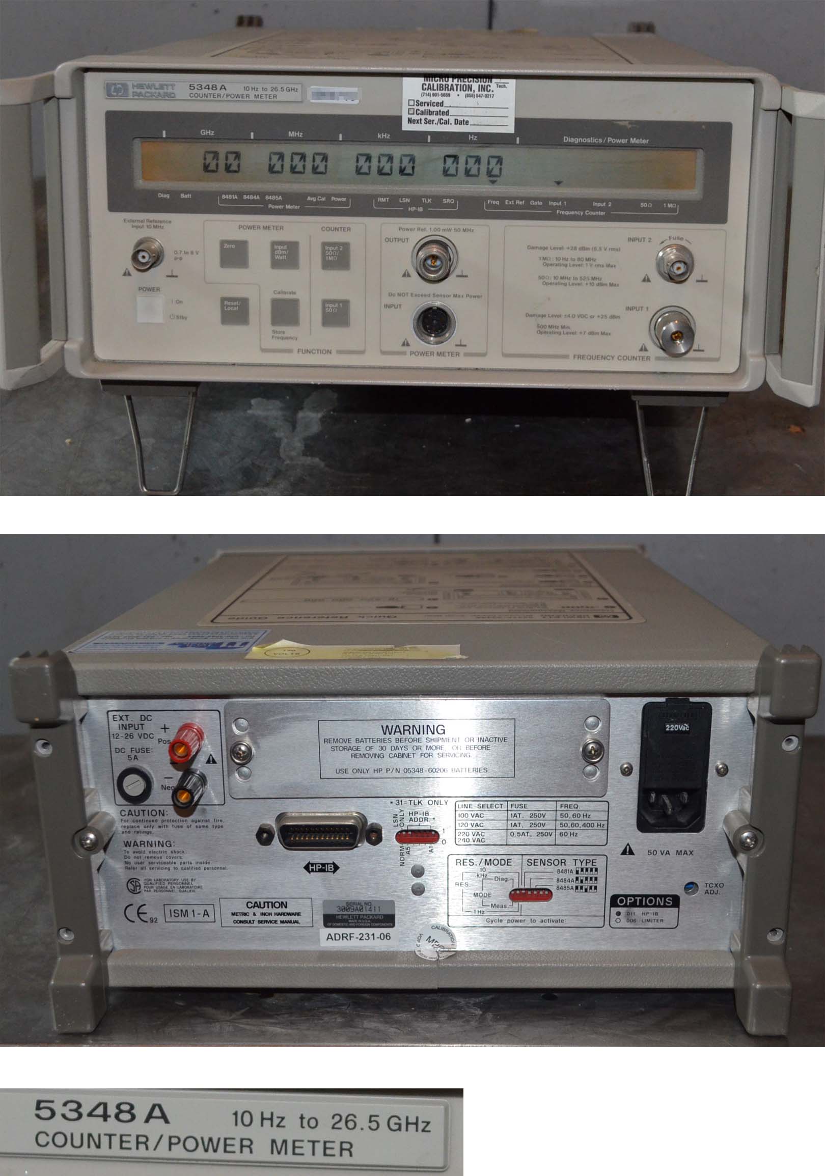 소리전자 - ★★★ HP 5348A Microwave Counter , Power Meter 26.5 Ghz
