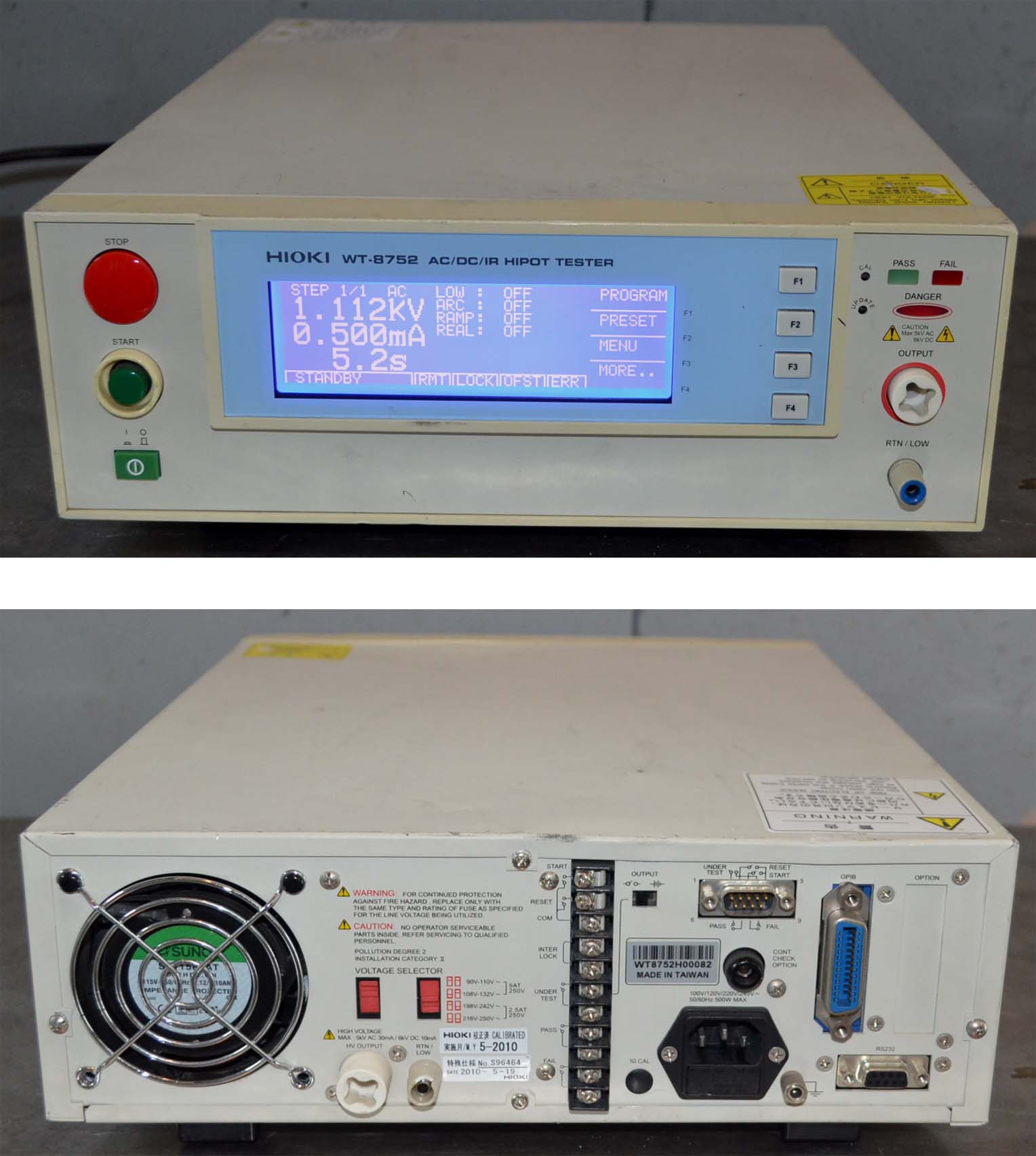 HIOKI WT-8752 AC,DC,IR HiPOT Tester ★★★ - 계측기-장터 - 소리전자
