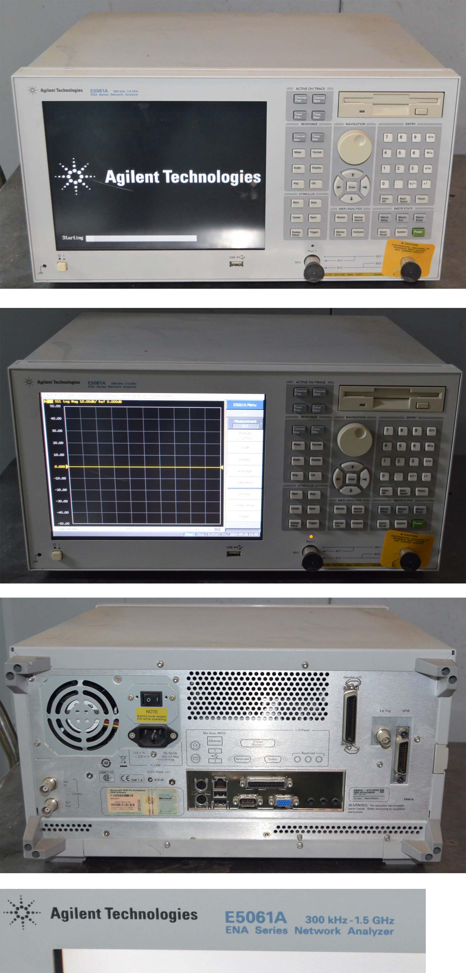 Agilent E5061A 1.5 GHz ENA Network Analyzer ★★★ - 계측기-장터 - 소리전자