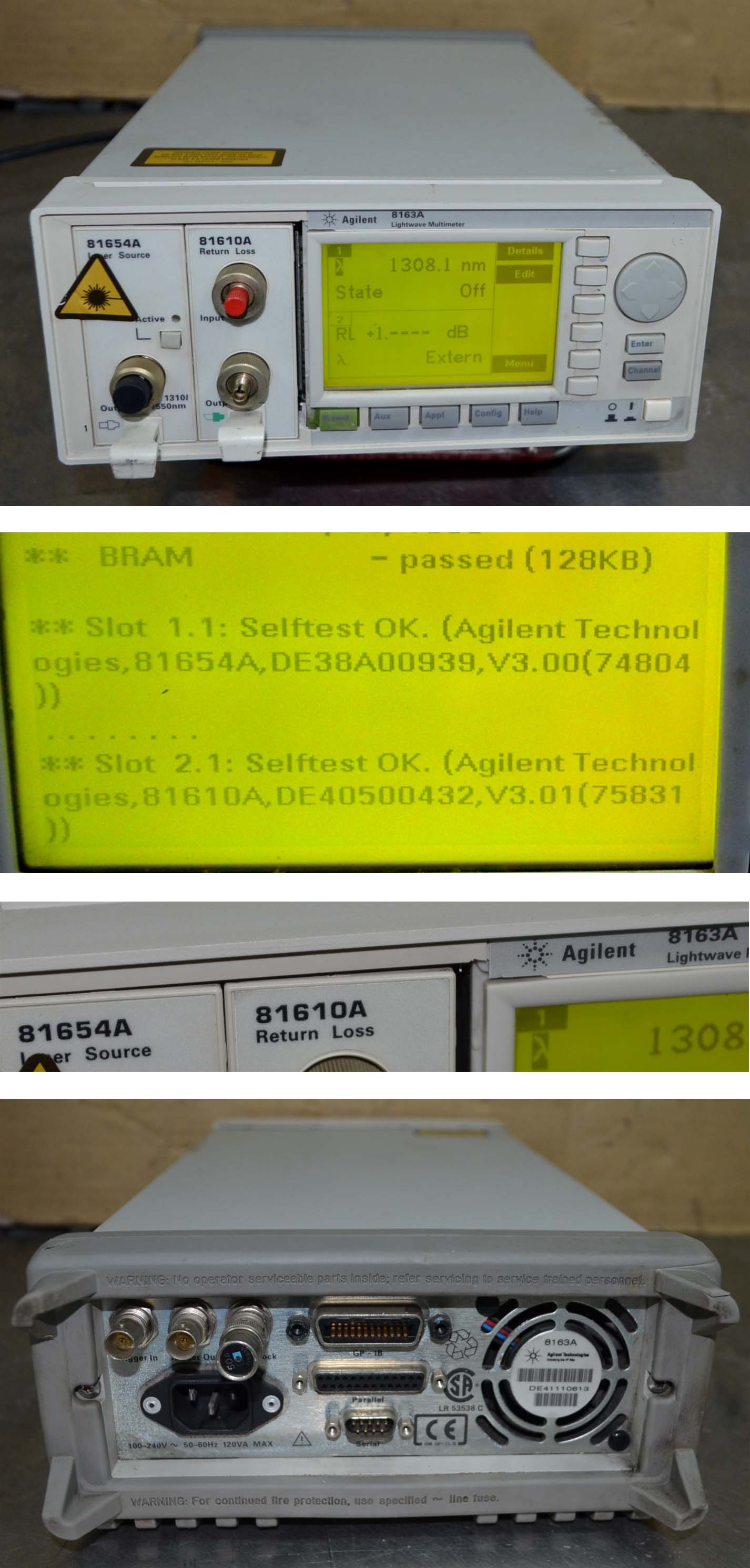Agilent 8163a lightwave multimeter 81654A,81610A ★★★ - 계측기-장터 - 소리전자